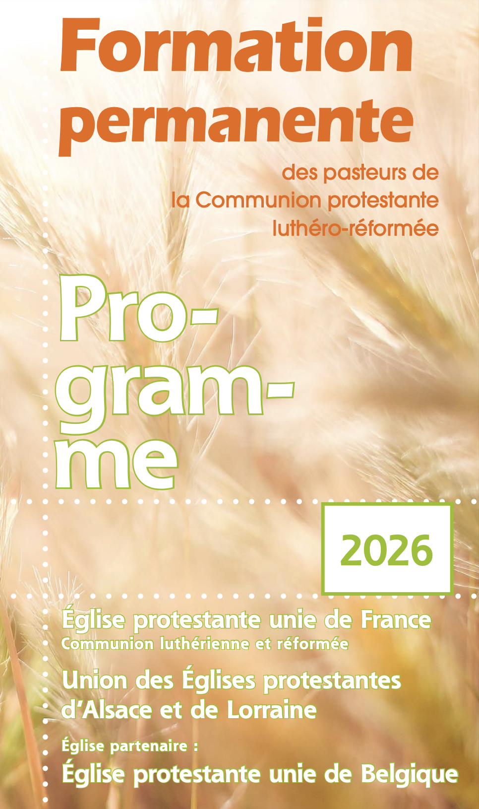 Formation des pasteurs : programme 2026 - CPLR
